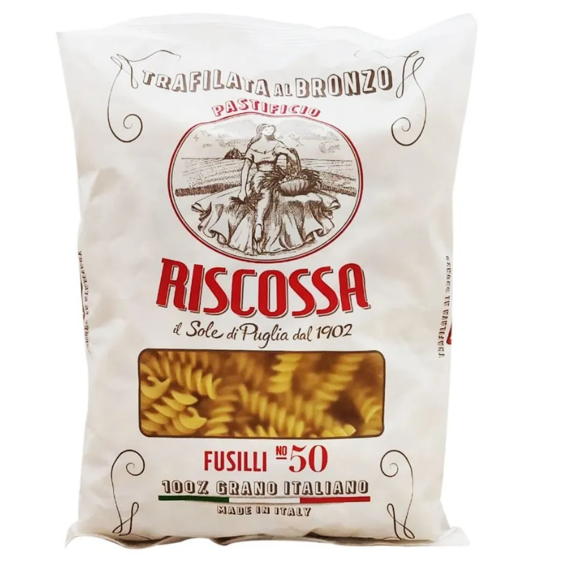 Riscossa Fusilli Bronze Cut Pasta 500 Gm - Black Vanilla Gourmet